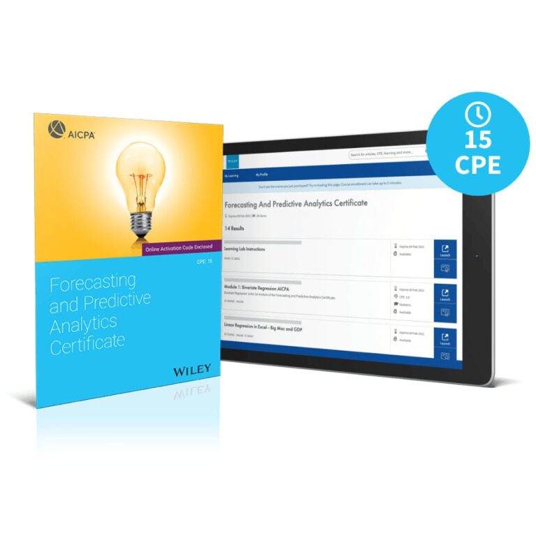 Forecasting and Predictive Analytics Certificate - Learning Opportunities